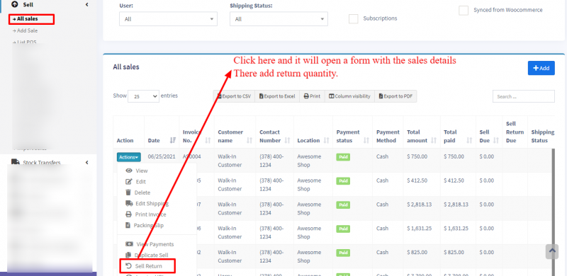 Sales Return - Ultimate Fosters