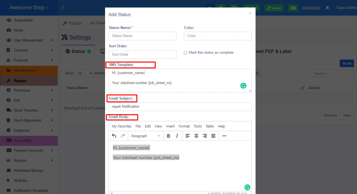 โมดูลการซ่อมแซม (Advance Repair module)